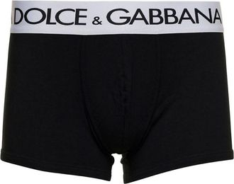 Dolce & Gabbana Homme, Sous-v&ecirc;tements, Noir, Taille: 3XL Boxers Noirs avec Ceinture Marqu&eacute;e