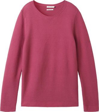 Tom Tailor Damen Basic Strickpullover aus Bio-Baumwolle, 16348 - Pink Velvet, XS