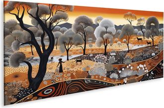Islandburner Prime Bild auf Leinwand Aborigine Kunst Abstrakt Natur Schönes Bild Bilder Wandbilder Poster