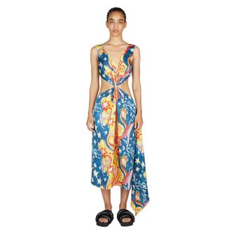 Marni Grafisches Midikleid mit Taillenausschnitten - - Dresses - Damen - Mehrfarbig - 2XS