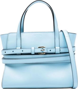 Moschino Femme, Sacs, Bleu, Taille: ONE Size Buckle-strap Tote Bag