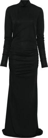 Aniye By robe courte froncée à col roulé - Noir