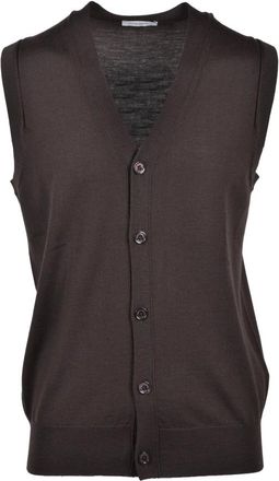 Paolo Pecora Homme, Pulls, Brun, Taille: M Gilet Maglia