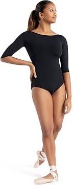 Capezio Team Basic Justaucorps à Manches 3/4 avec col Bateau Équipe de Base, Noir, XS 126