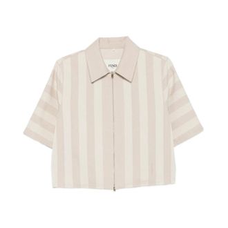 Fendi Pequin Drill Jacke - - Blouses & Shirts - Damen - Beige - S