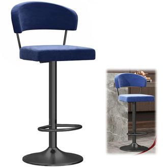 Generic H&ouml;henverstellbare Barhocker, drehbare hohe K&uuml;chen- und Esszimmerst&uuml;hle mit R&uuml;ckenlehne, Samt-Hocker, geeignet f&uuml;r K&uuml;cheninseln
