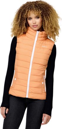Marikoo Damen Steppweste Übergang Stepp Weste gesteppt leicht B995 [B995-Reimii-Apricot-Sor-Gr.L]