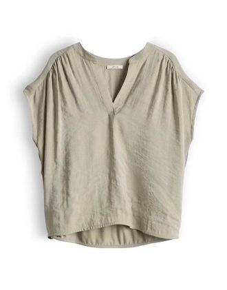 OPUS Kurzarmshirt Sawoko im Materialmix weich flie&szlig;ender Fall, glatter Griff, Casual