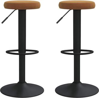 vidaXL Barhocker 2 Stk. Braun Samt Vidaxl