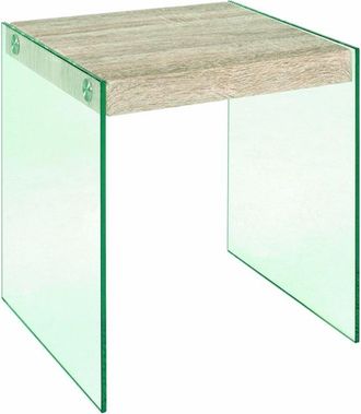 PEGANE Pegane - Table dappoint en tube d acier Coloris Chêne clair - L40 x P35 x H35 cm