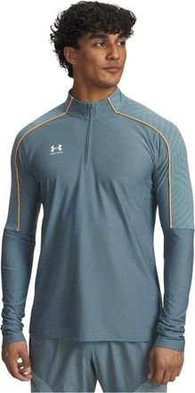 Under Armour Challenger Pro Midlayer f&uuml;r Herren, mit kurzem Rei&szlig;verschluss (Grau/Orange)