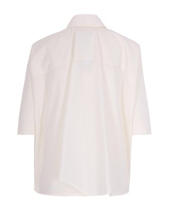 Maison Margiela Womens Oversized Poplin Shirt Off White Polyester