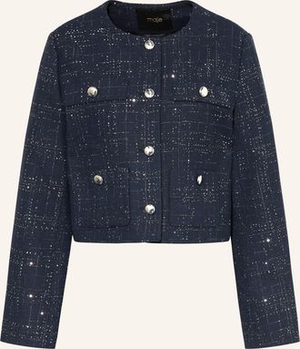 Maje Kastenjacke Mit Glitzergarn Und Pailletten blau