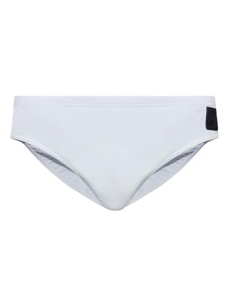 Balmain slip de bain à logo appliqué - Blanc