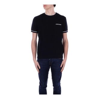 Guess Homme, Tops, Bleu, Taille: M Pull Bleu Logo Devant Coton