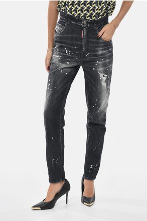 Dsquared2 High-Waist Jeans TWIGGY With Distressed Effect 14 cm Dsquared2