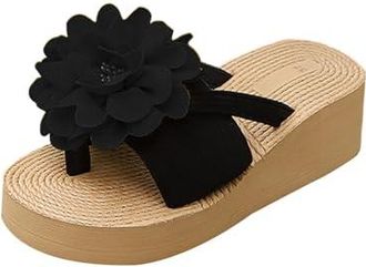 Generic Pantoufles à plateforme pour femme avec fond épais - Tongs creuses décontractées - Sandales dété légères et confortables - Soutien de la voûte plantai