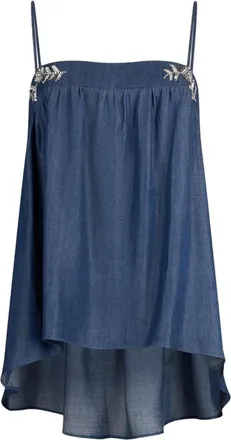 Liu Jo Femme, Tops, Bleu, Taille: 40 FR Top Denim Jewelry Normal Wash