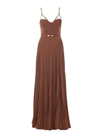 Elisabetta Franchi Robe Au Genou - Marron