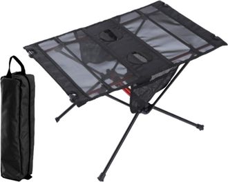 Generico Campingtisch, zusammenklappbar, Picknicktisch aus Aluminium, tragbar, aufrollbar, leicht, tragbar, zusammenklappbar, f&uuml;r Camping, Beistelltisch mit 2 