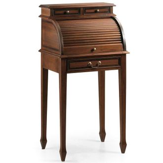 Les Tendances Petit bureau secr&eacute;taire en bois dacajou marron Castle 55cm