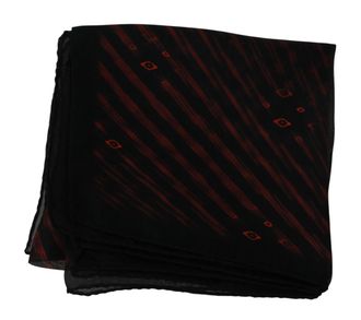 Costume National Womens Black Orange Silk Branded Scarf