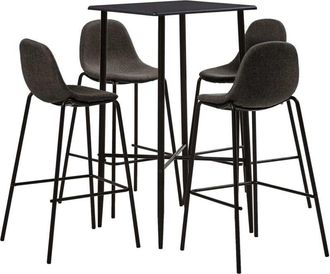 vidaXL Vidaxl - 5-tlg. Bar-Set Stoff Dunkelgrau