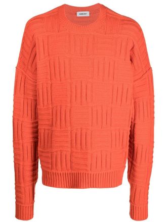 AMBUSH pull en maille &agrave; motif monogramm&eacute; - Orange