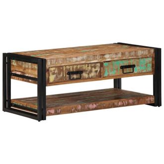 vidaXL Table basse multicolore 90x50x38 cm bois de r&eacute;cup&eacute;ration massif Vidaxl