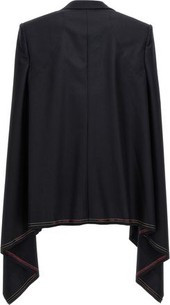 Junya Watanabe Wool with Seamed Hem Cape - Black