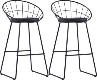 vidaXL Barhocker 2 Stk. Schwarz Kunstleder - Vidaxl