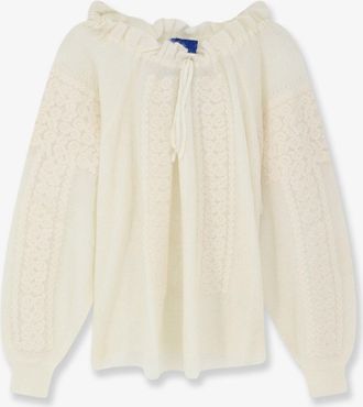 Mes Demoiselles... Appi wool and alpaca sweater with floral pattern - MES DEMOISELLES - gender_Woman