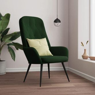 vidaXL Vidaxl - Chaise de relaxation Vert foncé Velours