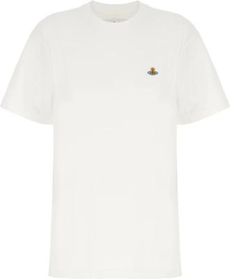 Vivienne Westwood Femme, Tops, Blanc, Taille: 42 FR T-shirt ras du cou en coton