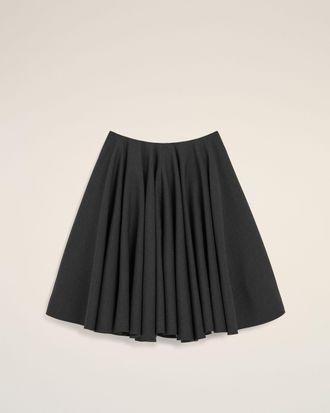 Ami Ami Paris - Midi peplum wool skirt Gris Carbone - Taille : 34 - pour Femme