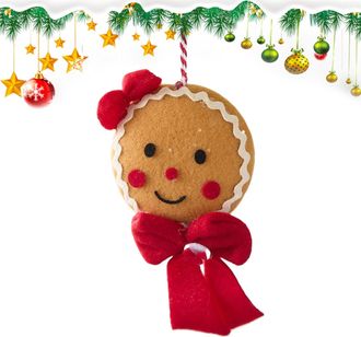 Generic Weihnachtsschmuck - 15 x 7 cm Plüsch Lebkuchenmann Ornament | Weihnachtsbaum Anhänger | Winter Festtagsdekoration mit Schlaufe für Bauernhaus Café Bal