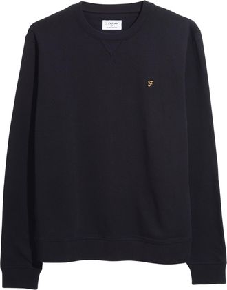 Farah Herren Tim Crew Sweatshirt, Schwarz, M