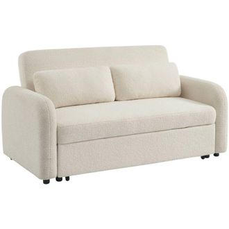 Sweeek Abgerundetes 2-Sitzer Sofa mit Boucl&eacute;-Bezug