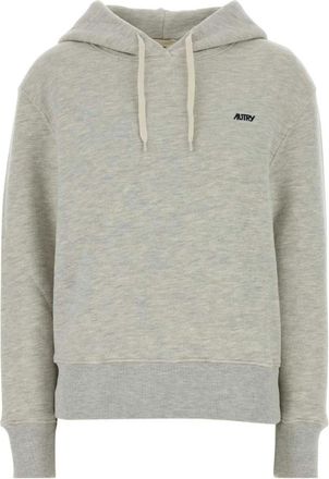Autry Femme, Sweatshirts et sweats &agrave; capuche, Gris, Taille: 40 FR Sweat &agrave; Capuche Logo Brod&eacute;
