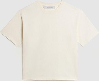 Golden Goose Tee-shirt Boxi Logo Patch Heritage White