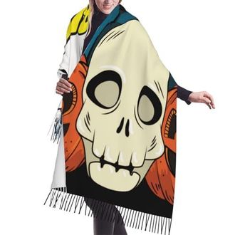Generic Cr&acirc;ne Fant&ocirc;me Et Squelette DHalloween Femme Etole &Eacute;l&eacute;gant Ch&acirc;le Chaud Scarf Pour Cadeau Automne Soir&eacute;e Hiver