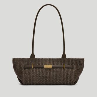DeMellier The New York Shoulder Raphia Espresso DeMellier