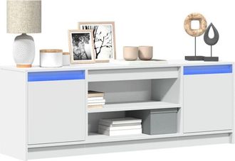 vidaXL Vidaxl - Meuble tv avec led blanc 139,5x34x50 cm bois ding&eacute;nierie