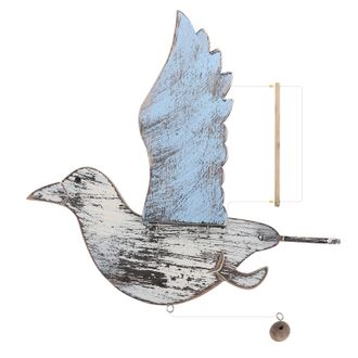 Angoily Holz M&ouml;wen H&auml;ngedekoration Mediterrane Seevogel Verzierung Rustikal H&auml;ngender Wandanh&auml;nger f&uuml;r Selbstgemacht Miniaturg&auml;rten und Tischdeko Naturbelasse