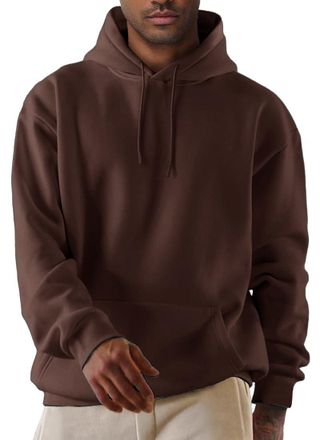 EUDOLAH Damen Herren Langarm Fleece Kapuzenpullover Hip Hop Hoodie Sweatshirt Paare Unisex Kapuzenjacke mit Tasche Z-Kaffee XXL