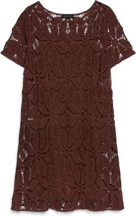 Fiorella Rubino Femme, Robes, Brun, Taille: 54 FR Robe Courte en Crochet