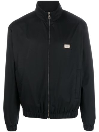 Dolce & Gabbana veste légère à plaque logo - Noir