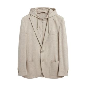 Eleventy Gemischte Baumwolljacke mit Passe - - Jackets - Herren - Beige - L
