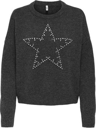 Only Pull Hiver Renata Dark Grey Melange Silver Bling M