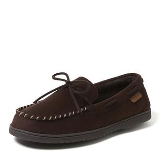 Dearfoams Microsuede Moccassin with Tie, Mocassin Homme, marron, X-Large